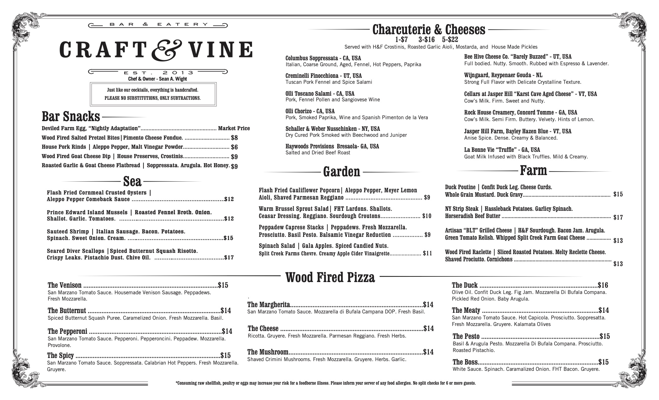 Food Beer & Wine Cocktails After Dinner & Dessert