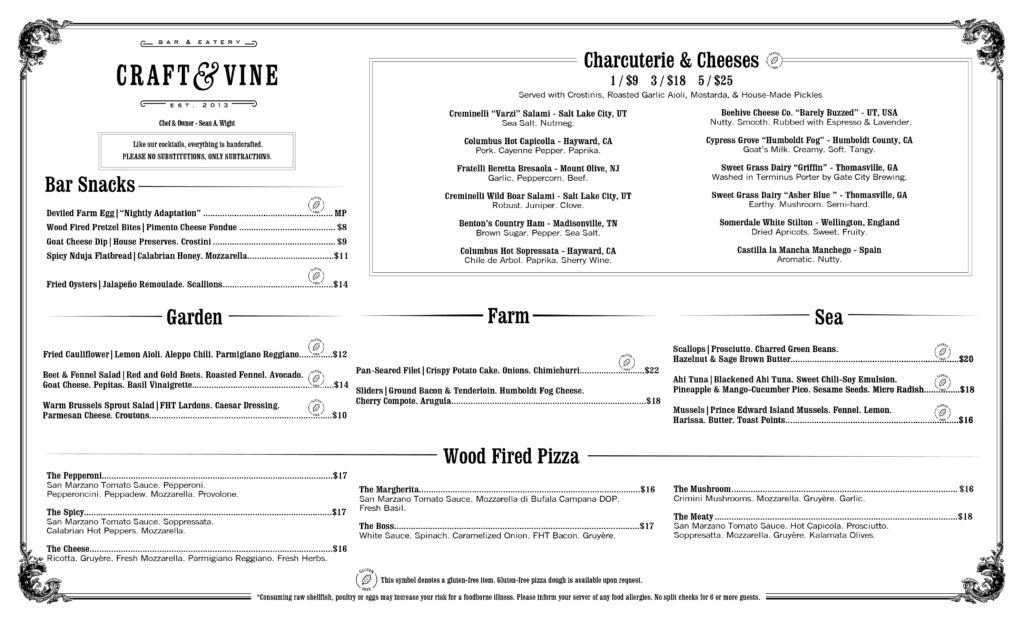 Food Beer & Cocktails Wines Spirits After Dinner & Dessert